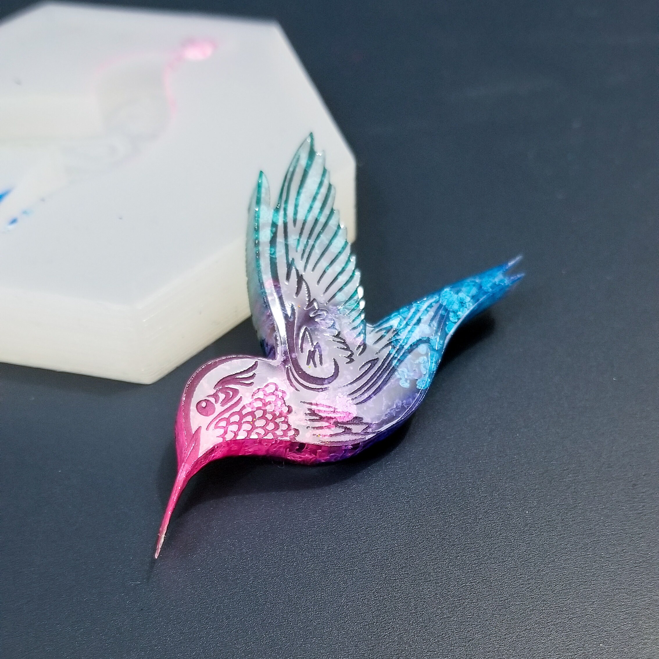 Mini Hummingbird Silicone Mold Shiny Mould for Resin and | Etsy
