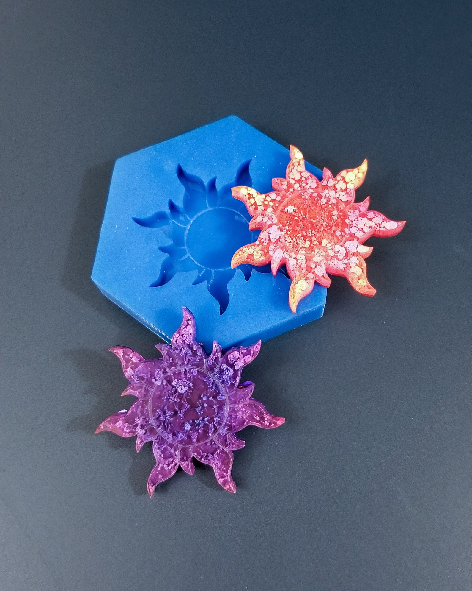 Mini Etched Tangled Sun Silicone Mold Shiny Mould for Resin | Etsy