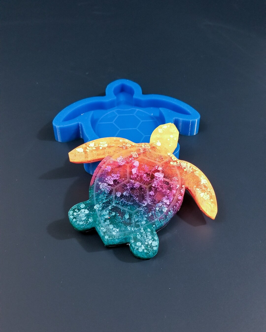 Turtle Etched Silicone Mold Shiny Mould for Resin and Concrete Crafting ...