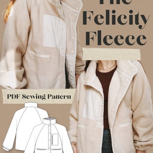 Felicity Fleece PDF Sewing Pattern Jacket Pullover Cozy - Etsy