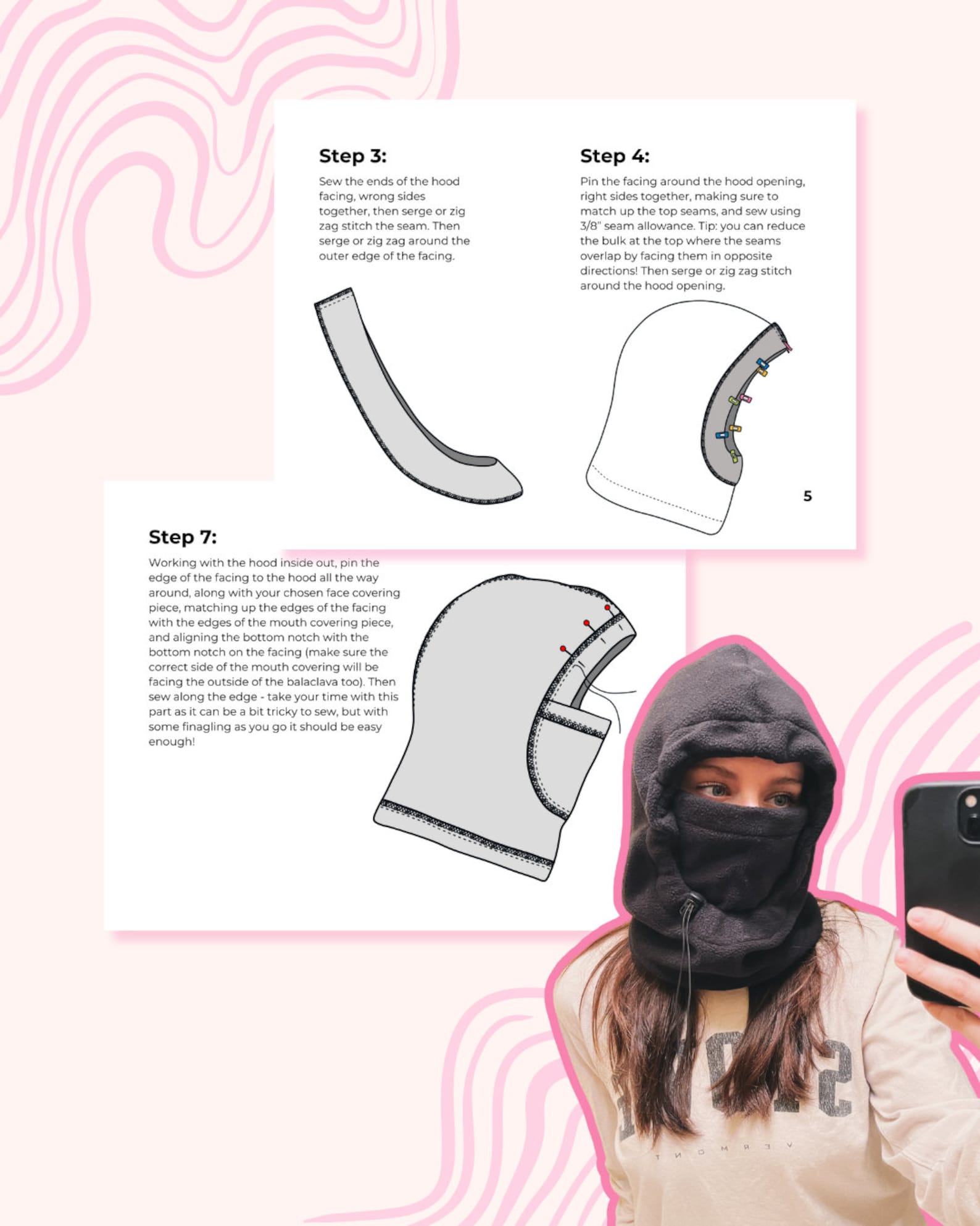 Bobby Balaclava PDF Sewing Pattern, Fleece, Cozy, Winter, Instant PDF ...
