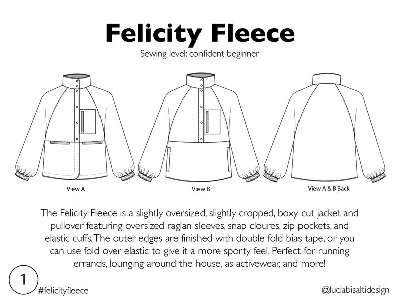 Felicity Fleece PDF Sewing Pattern Jacket Pullover Cozy - Etsy