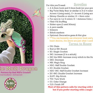 Luna the Moth Dragon Official Digital Crochet Pattern - Etsy