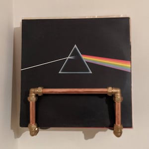 Copper Pipe and Brass Handmade Wall Mounted Vinyl Record Storage Shelf ...