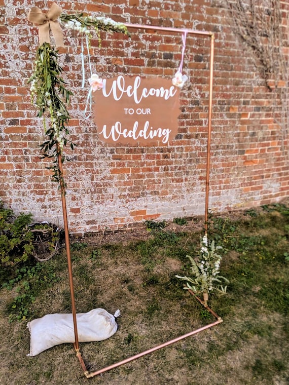 Copper and Brass Wedding Arch Frame Decoration for Welcome - Etsy