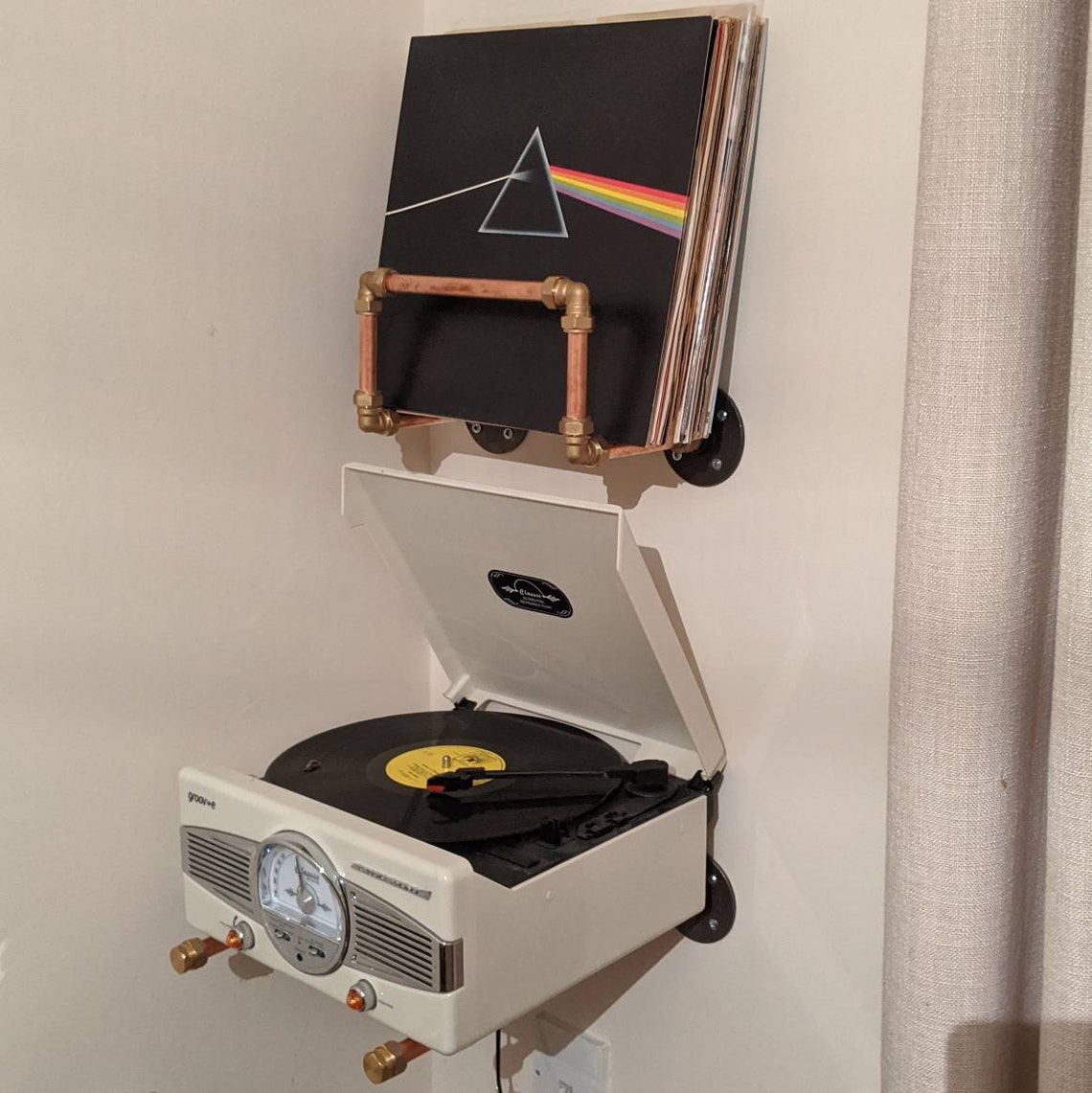 Handcrafted Copper and Brass Vinyl Record Storage Shelf Wall Mounted - Etsy