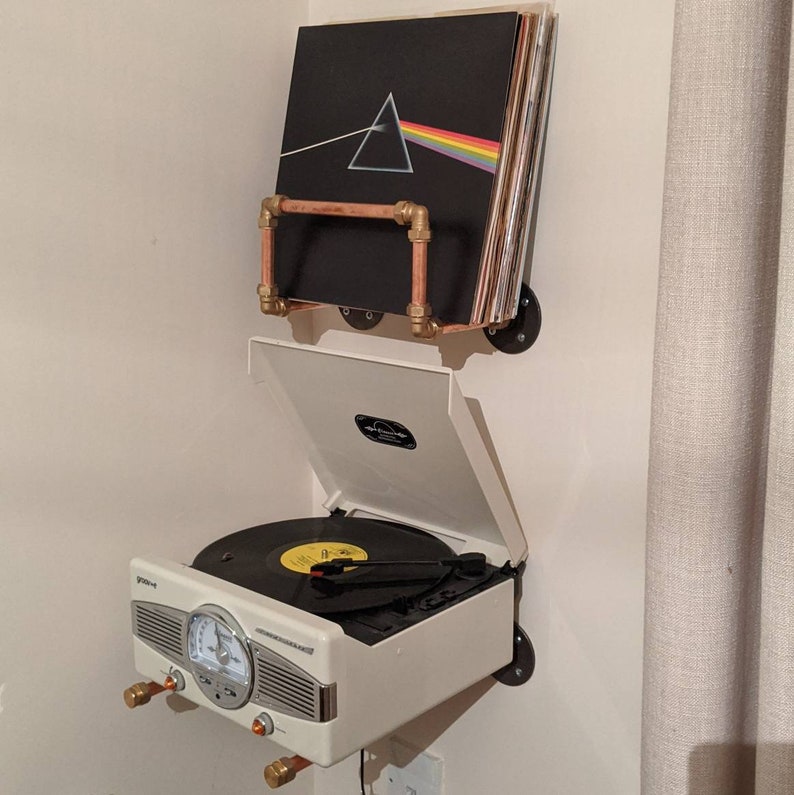 Handcrafted Copper and Brass Vinyl Record Storage Shelf Wall Mounted - Etsy