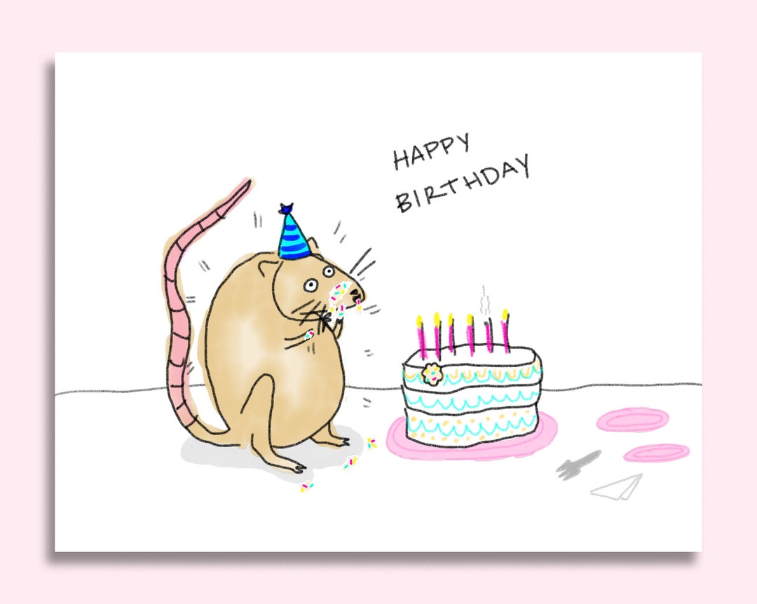 Happy Birthday Card - Funny Card - HBD Colorful Greeting Card - Party ...