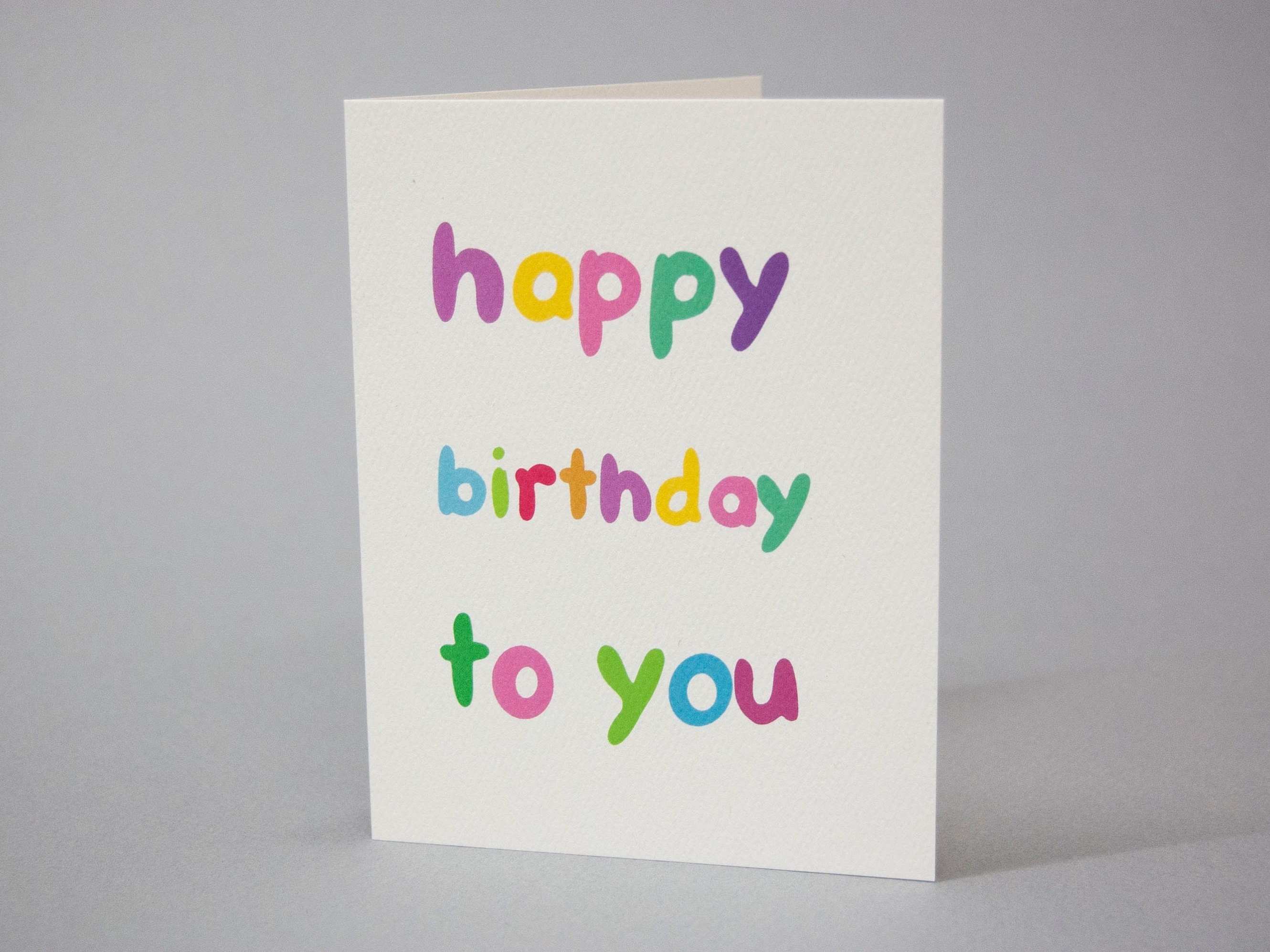 Bubble Letters Happy Birthday Card HBD Colorful Greeting Card - Etsy