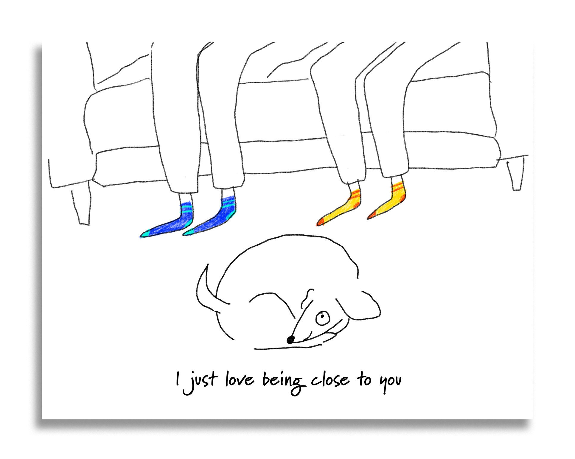 Love Being Close to You Funny Card Colorful Greeting Card - Etsy