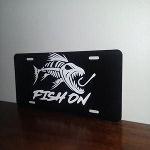 Fish on Bone Fish License Plate/fishing Style License Plate/custom ...