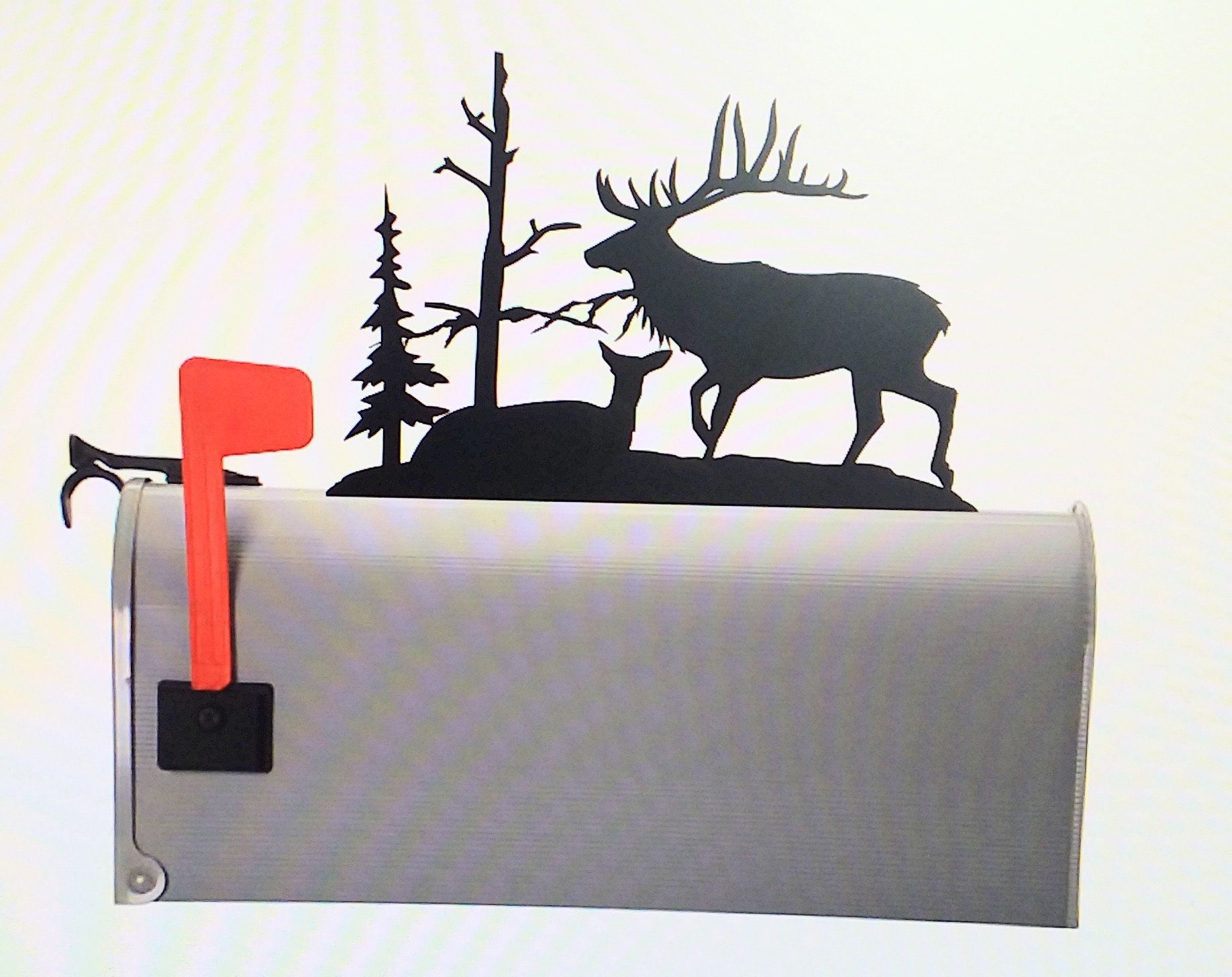 Elk In The Mountains Mail Box Topper/ Mail Box Décor/Elk Mail | Etsy