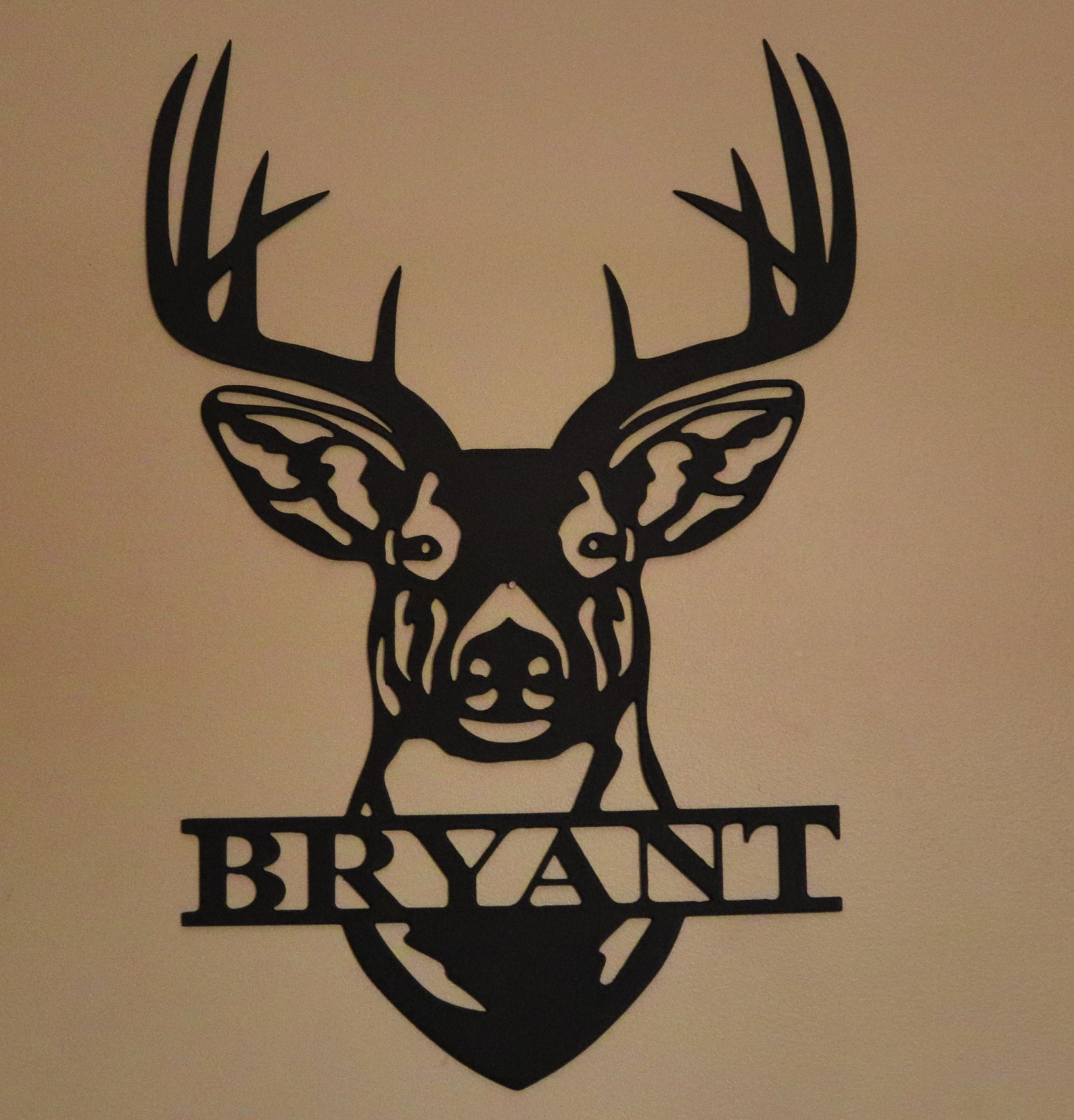 Buck Head Custom Text Monogram/whitetail Buck Monogram/ Hunter Monogram ...