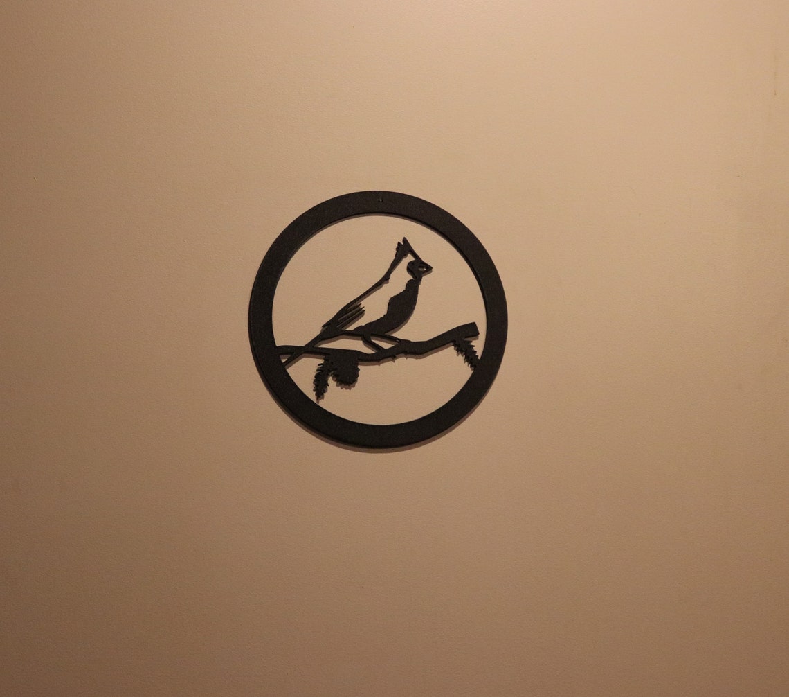 Cardinal Bird Round Metal Sign - Etsy