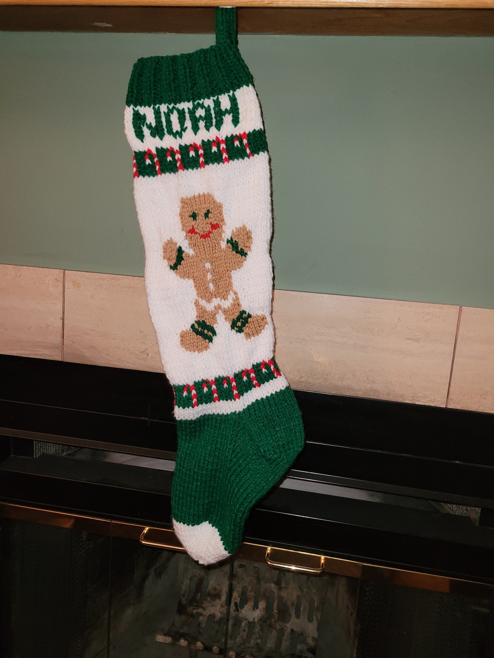 Gingerbread Man Hand Knit Christmas Stocking - Etsy