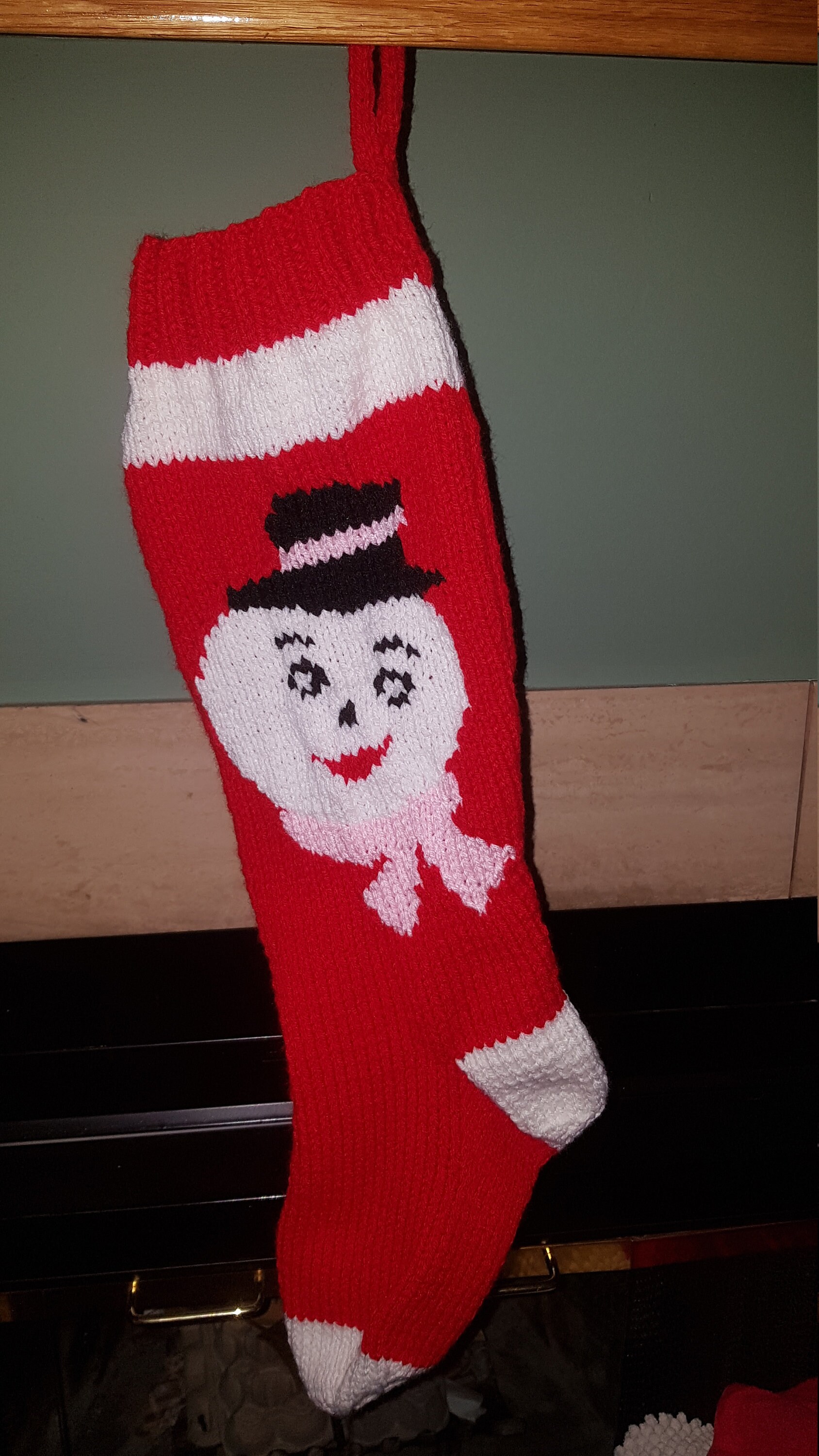 Snowman Hand Knit Christmas Stockings | Etsy