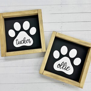 Personalized Dog Paw Wood Sign | Wall Decor | Wood Sign | Pet Sign - Etsy