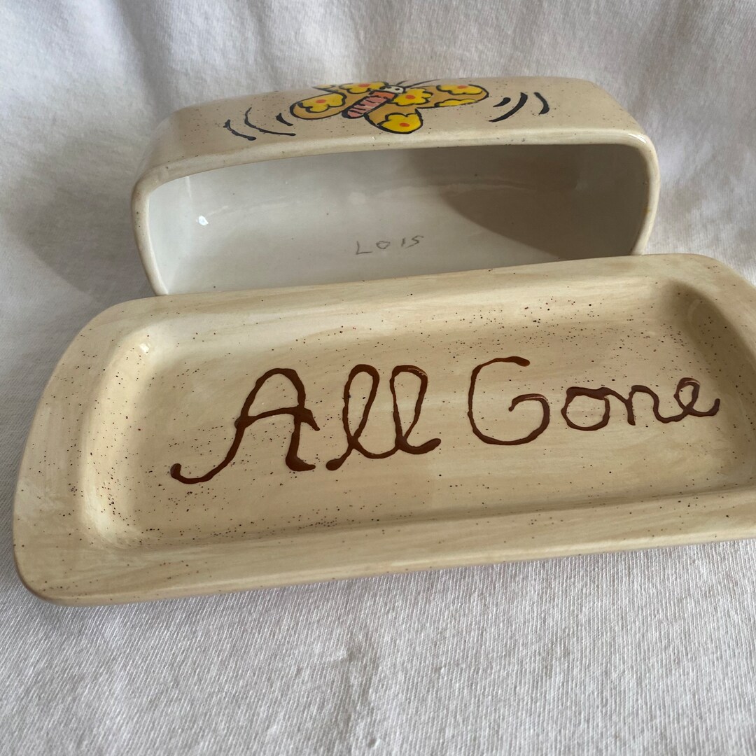 Yellow Butterfly Butter Dish - Etsy
