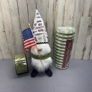 Veteran Gnome Wreath Kit – DIY Patriotic Decor With Flag, Mesh & Ribbon ...