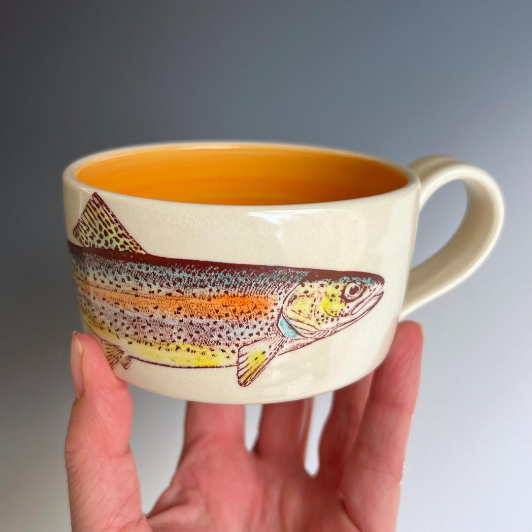 Handmade Ceramic Rainbow Trout Mug - Etsy