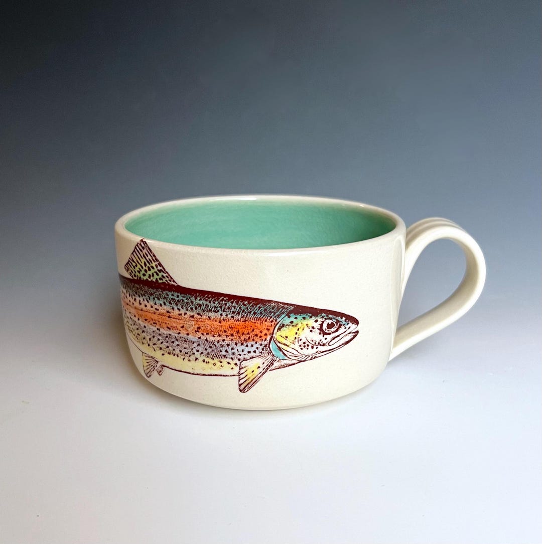 Handmade Ceramic Rainbow Trout Mug - Etsy