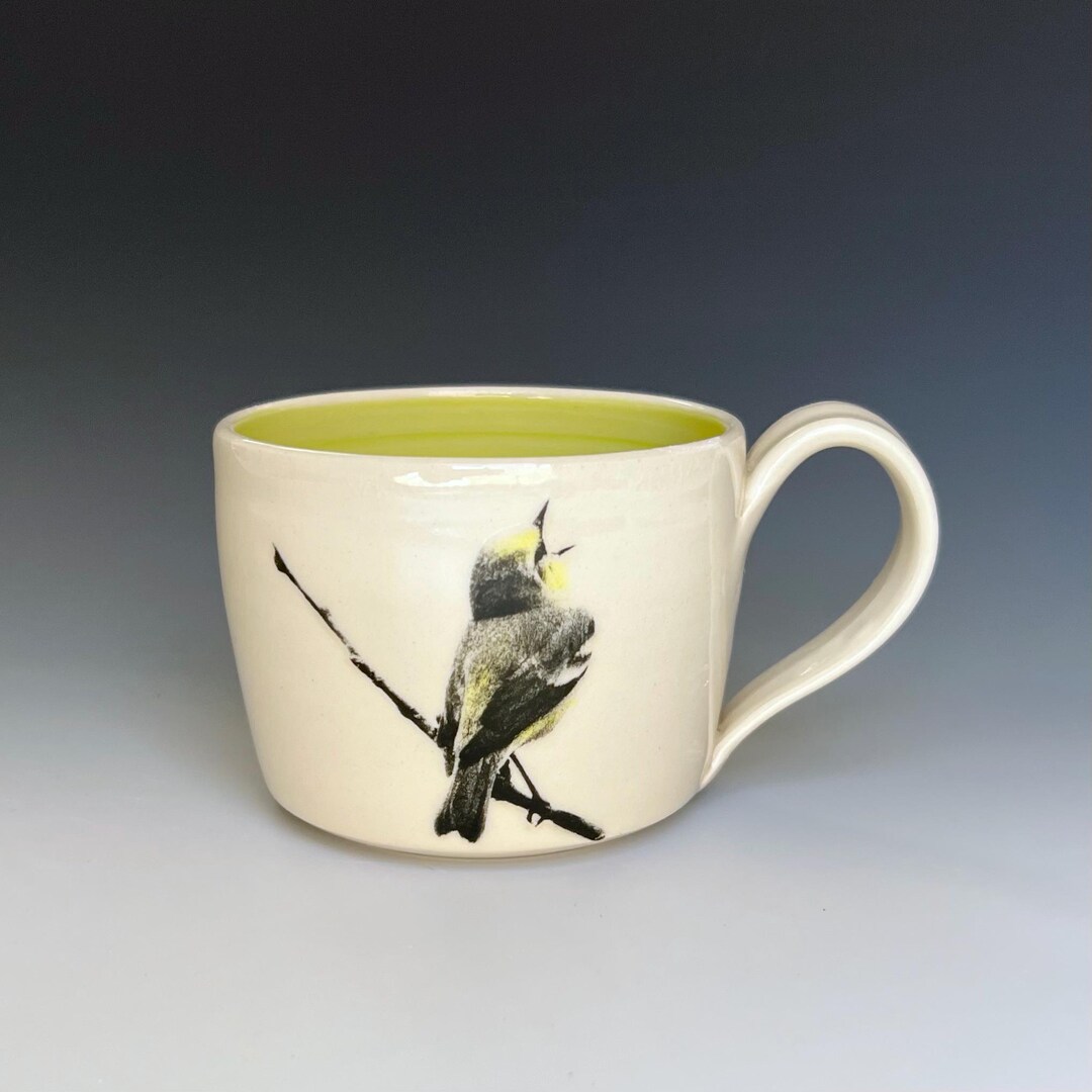 Handmade Ceramic Blue-winged Warbler Mug - Etsy