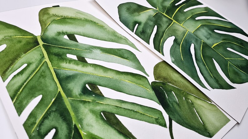 Watercolor Monstera Painting (original Art Work) - Etsy