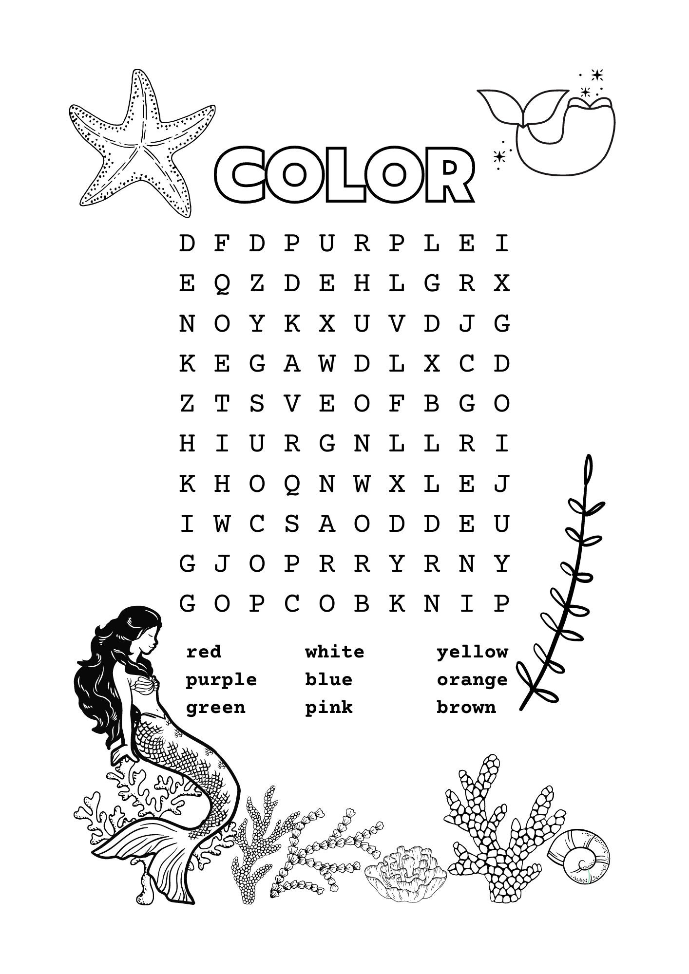 Coloring Word Search Kids Word Search Printable Coloring - Etsy