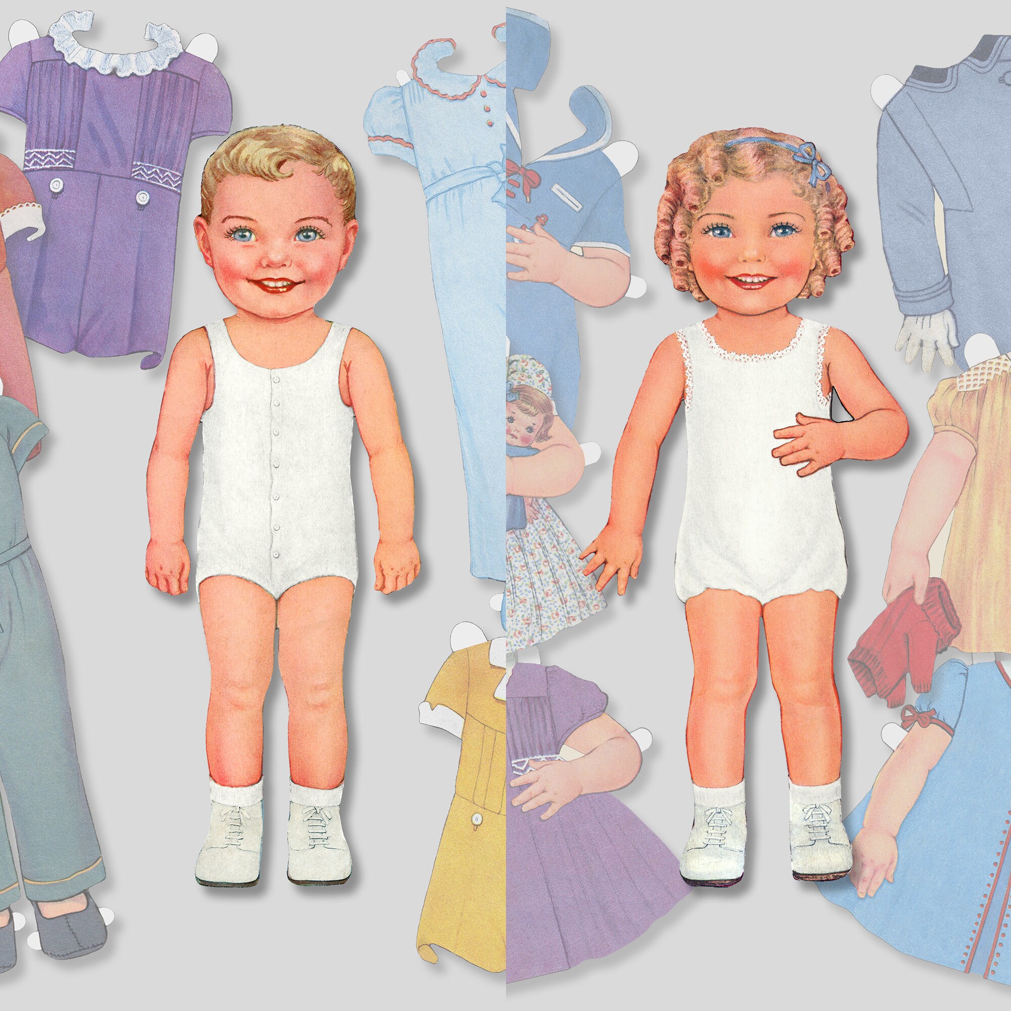 David and Jean Printable Paper Dolls | Retro 1930s Style Paper Doll ...