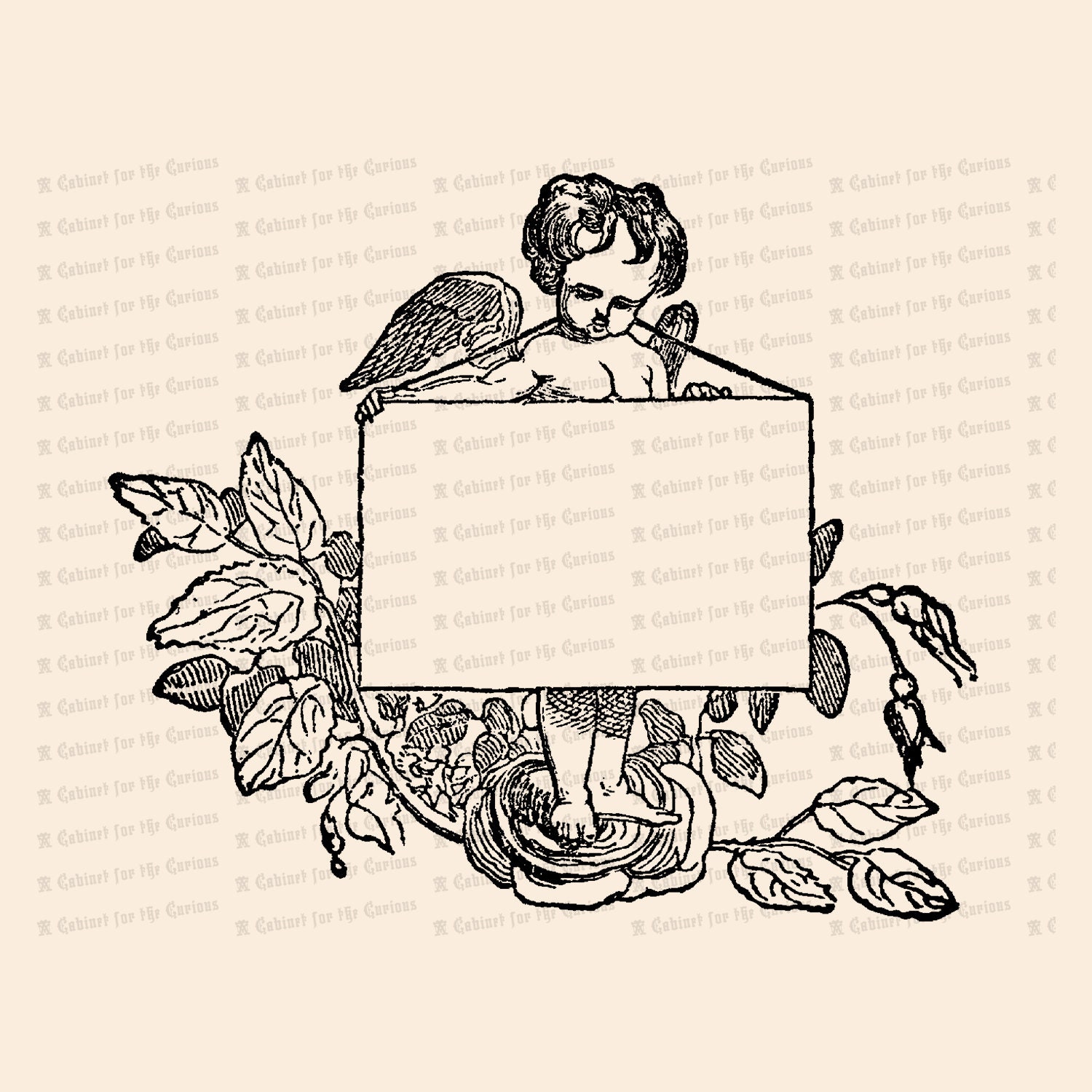 Vintage Cupid With Blank Sign and Roses | Antique Victorian Valentine's ...