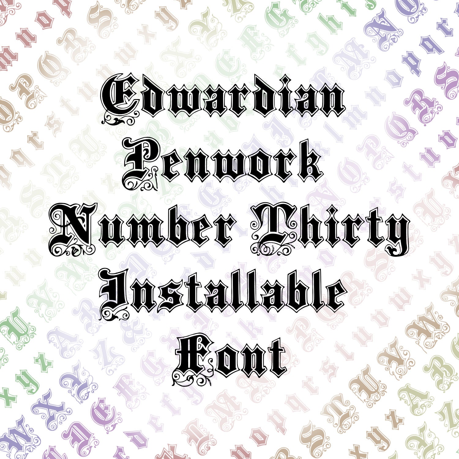 Installable Font Edwardian Ornamental Penwork Vintage Hand-drawn Fancy ...