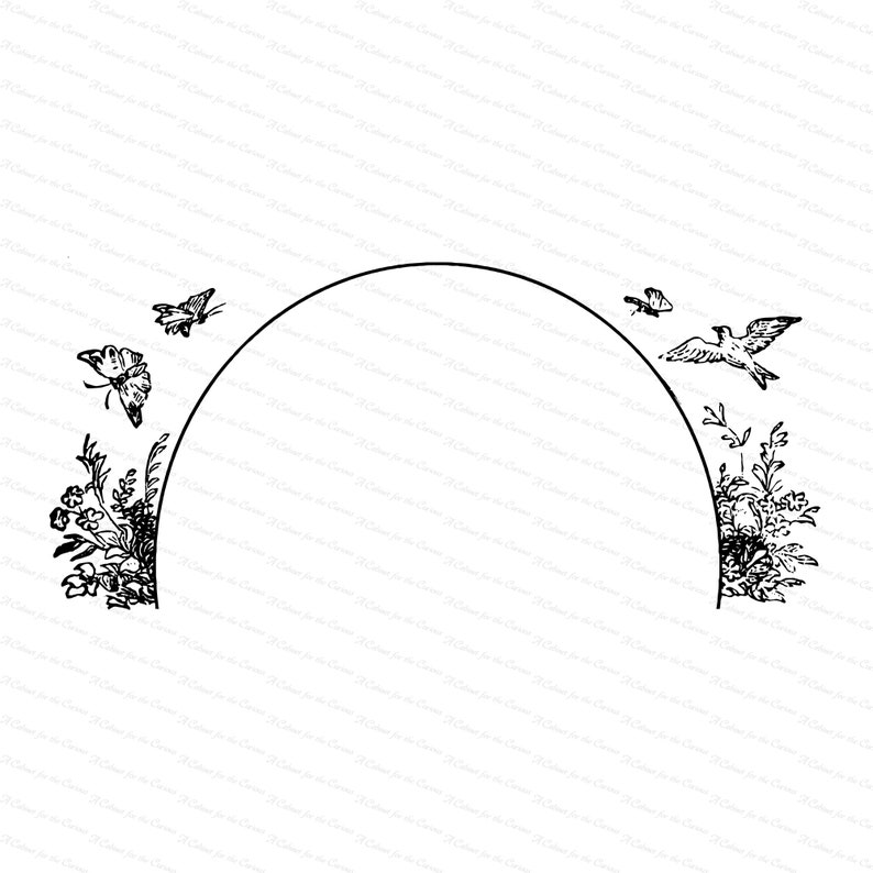 Vintage Rustic Nature Border Arch Vector Clipart Antique | Etsy
