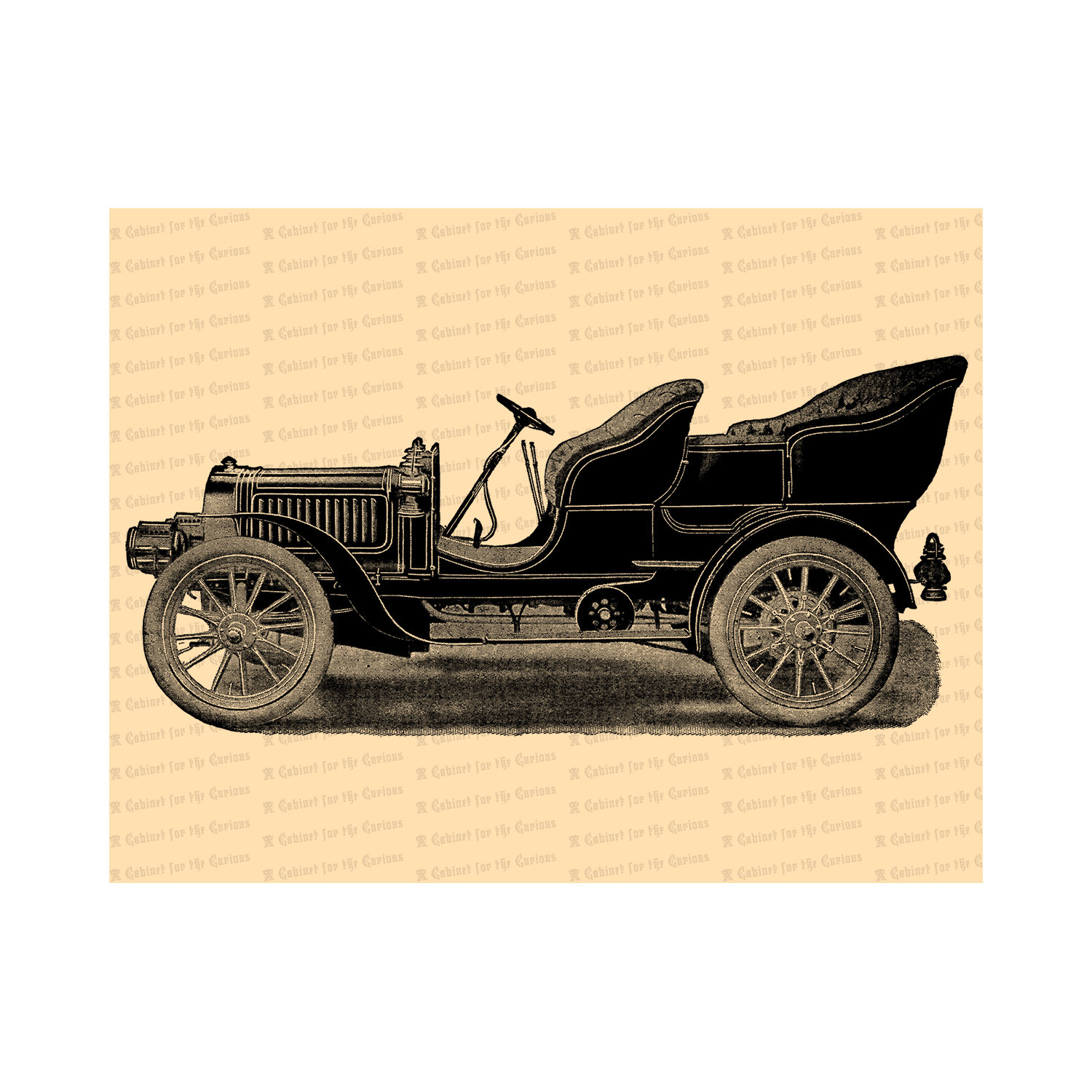 Digital Vintage Edwardian Car | Antique Automobile Illustration Instant ...