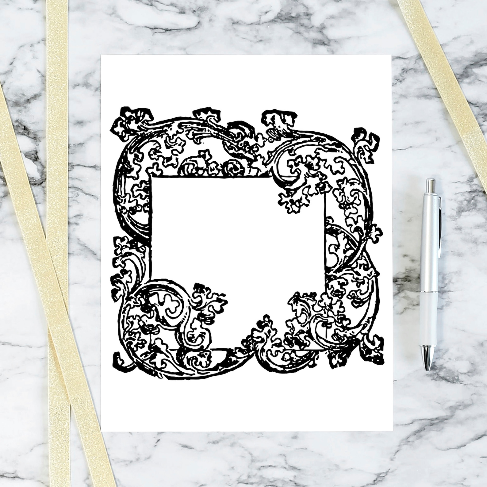 Vintage Blank Sign With Filigree | Antique Victorian Ornate Square ...
