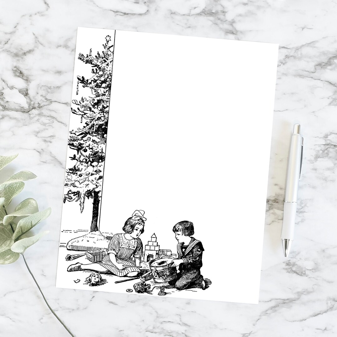 Vintage Edwardian Christmas Border | Holiday Frame | Xmas Children With ...