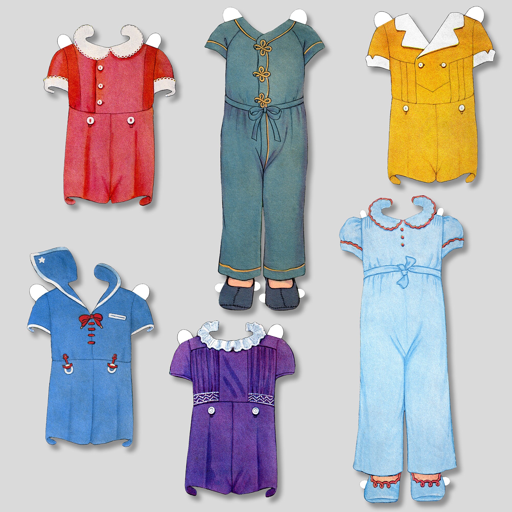 David and Jean Printable Paper Dolls Retro 1930s Style Paper Doll Boy ...