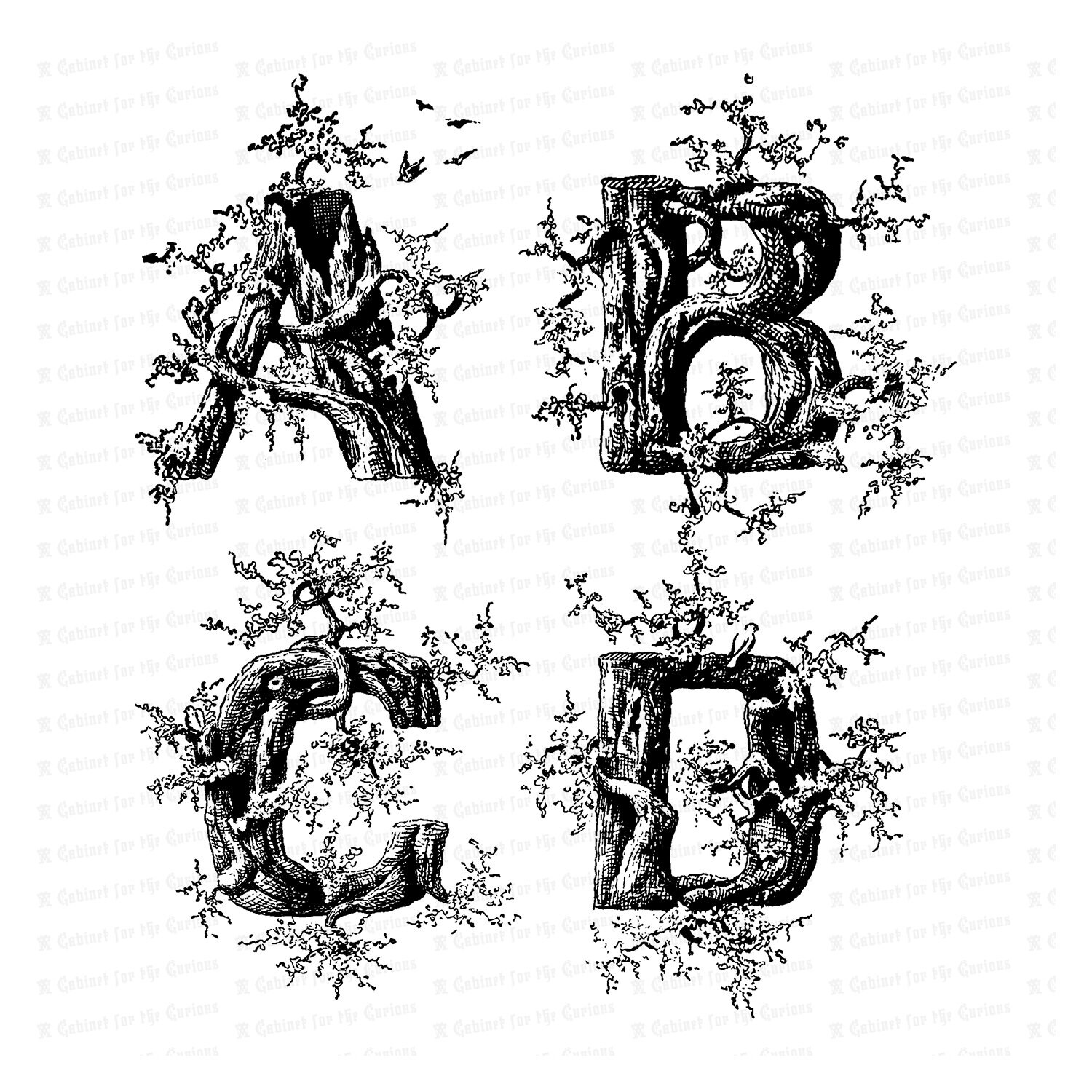 Vintage Alphabet Letters Clip Art