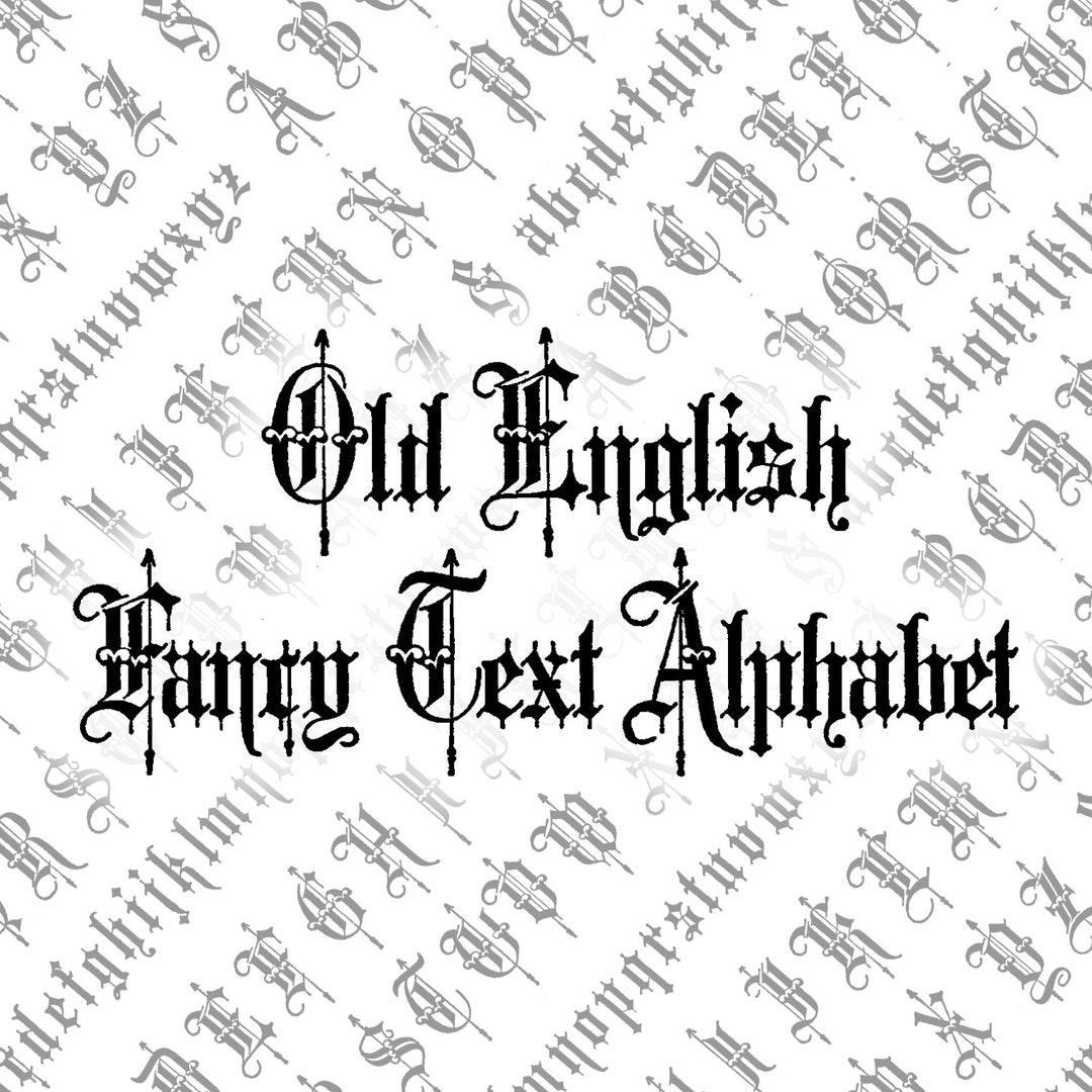Vector Clipart Victorian Old English Fancy Text Ornamental Alphabet ...