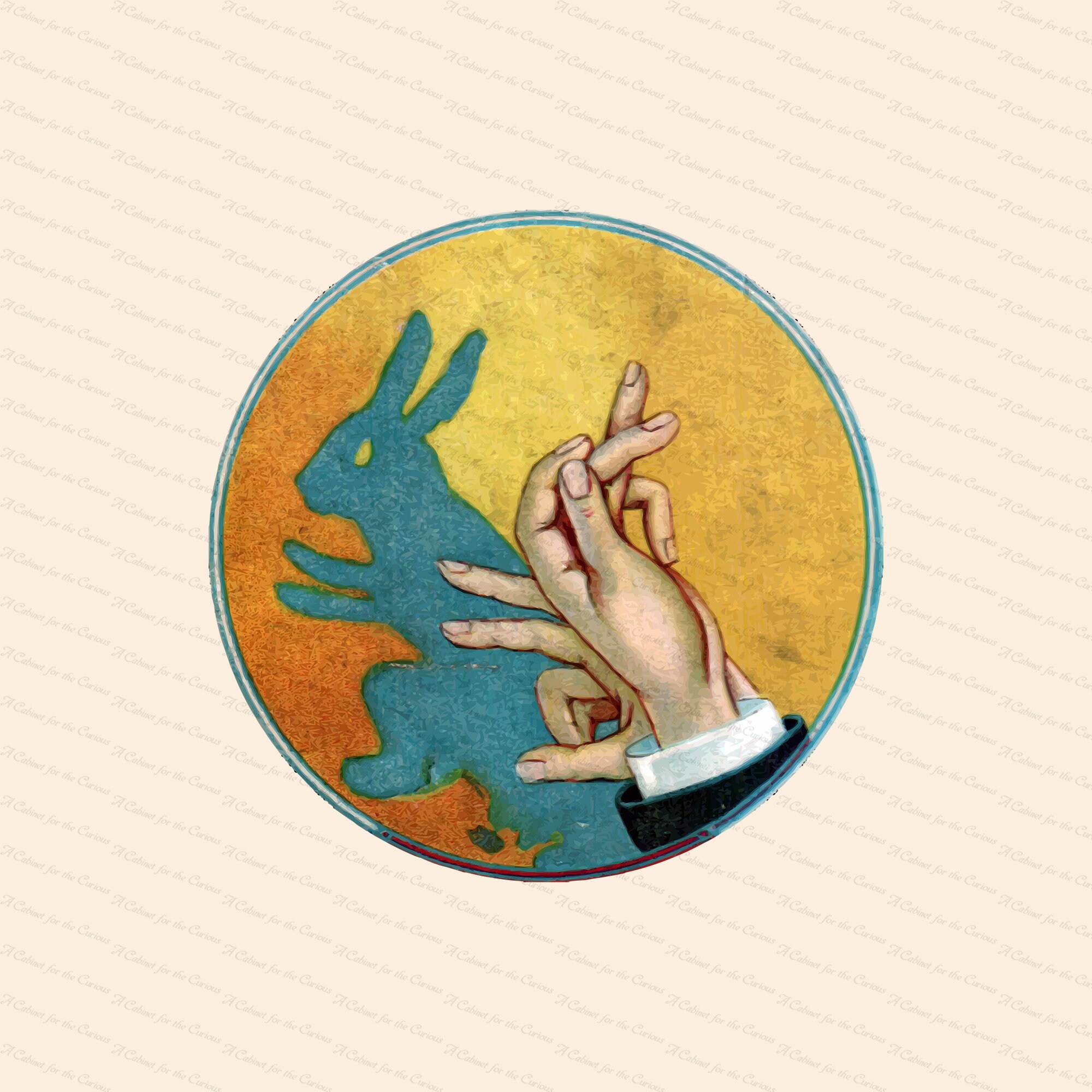 Vintage Victorian Shadow Puppet | 1890s Rabbit Shadow Color Vector ...