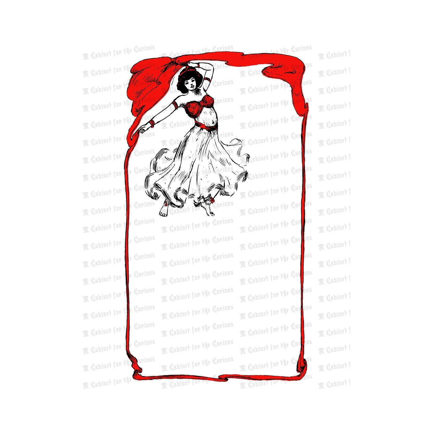 Vintage Belly Dancer Border | Antique Edwardian Belly Dancing Frame ...