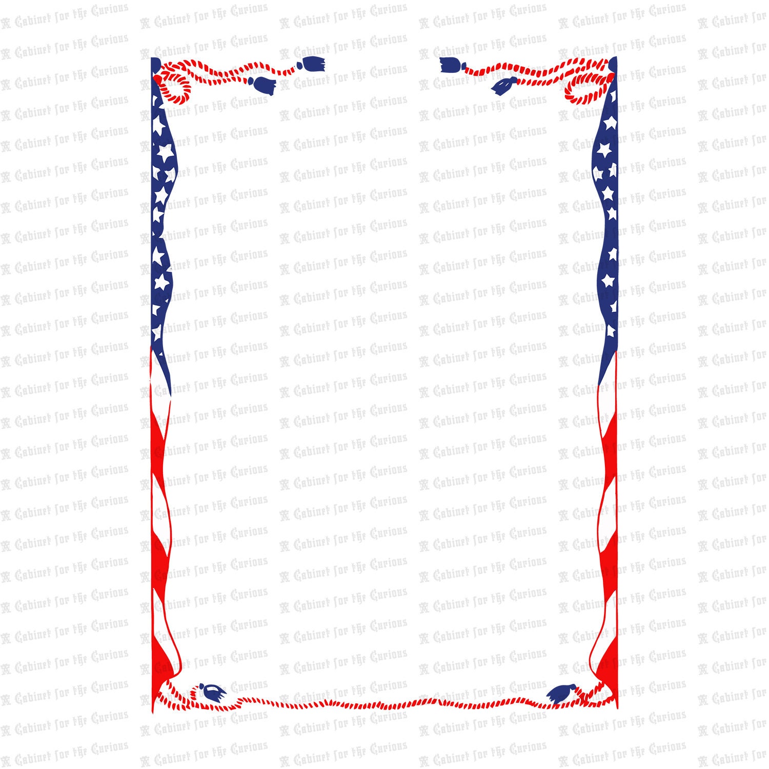 Vintage American Flag Border Clip Art
