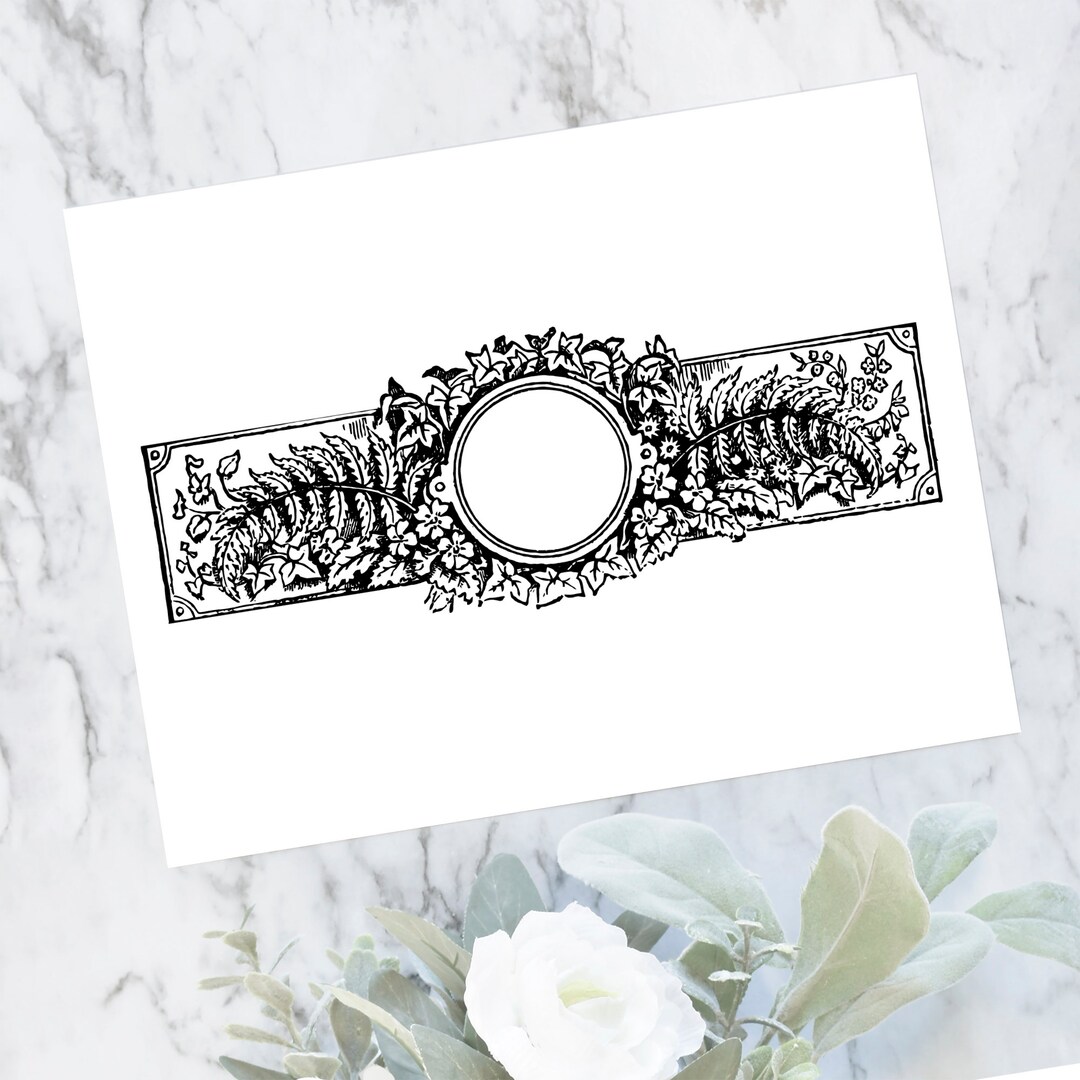 Vintage Rustic Woodland Border | Antique Victorian Round Frame With ...