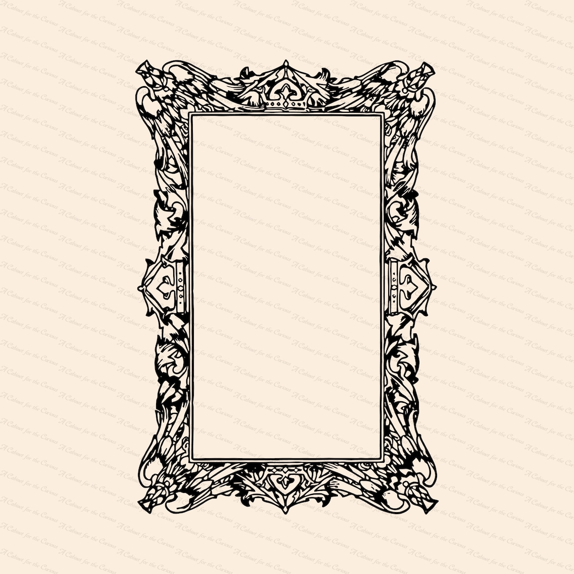 Vintage Ornate Edwardian Royal Border | Antique Decorative Frame With ...