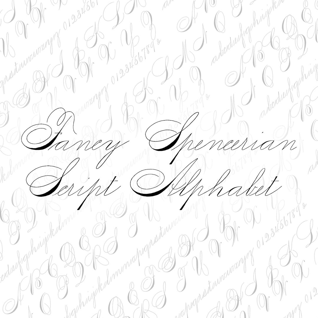 Vector Clipart Spencerian Penwork Alphabet Letters | Vintage Victorian ...