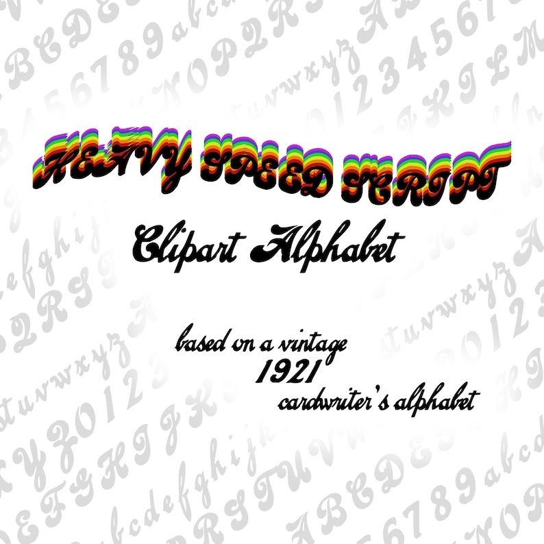 Vector Clipart Vintage 1920s Script Alphabet Uppercase & Lowercase ...