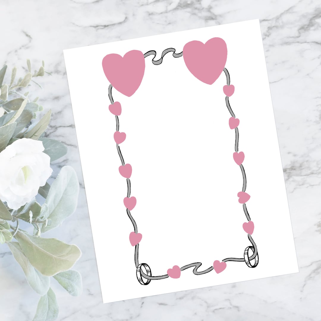 Vintage Hearts, Ribbon, & Rings Border | Antique Edwardian Valentine's ...