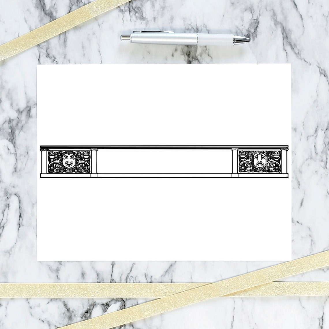 Vintage Tragedy / Comedy Title Border Element Rectangle With - Etsy