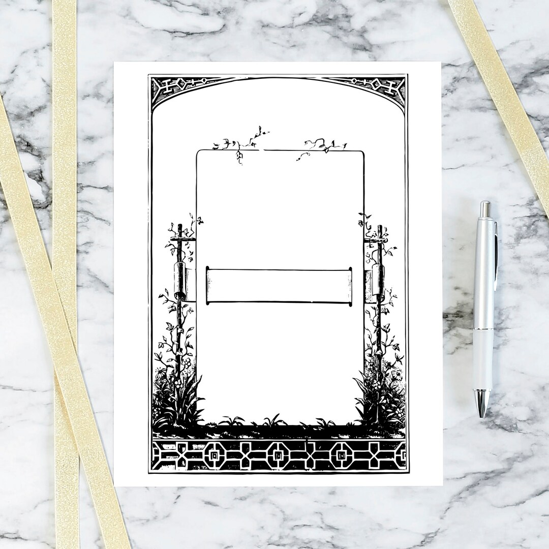 Vintage Floral Border | Antique Garden Frame | Victorian Vector SVG PNG ...