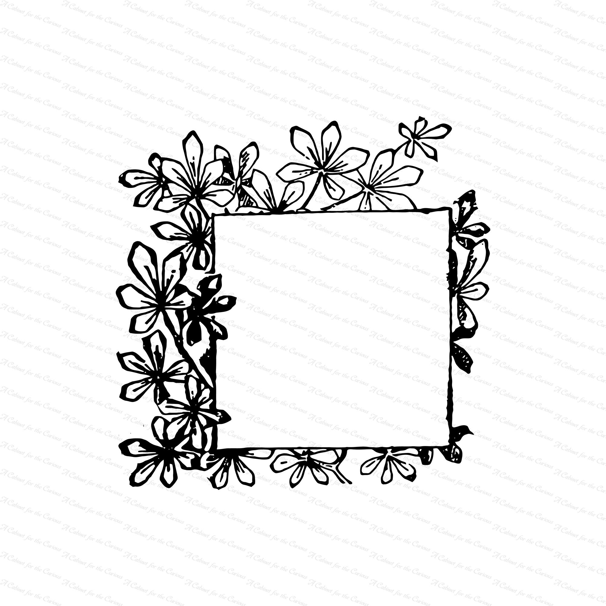 Vintage Leafy Blank Sign | Antique Victorian Square Placard With Leaves ...