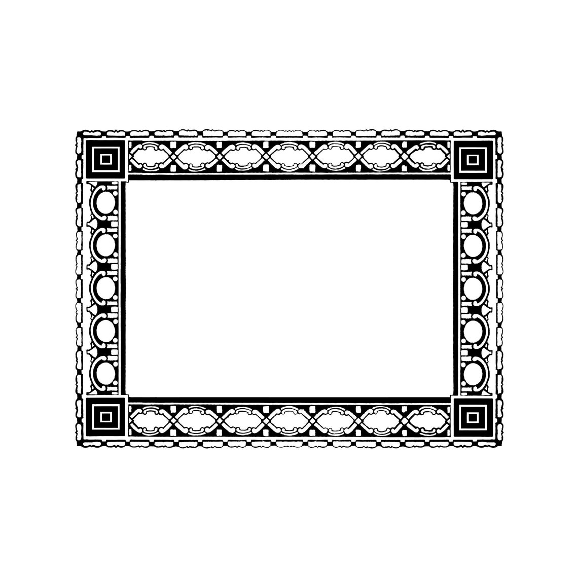 Vintage Art Nouveau Border Element | Antique Rectangular Frame ...